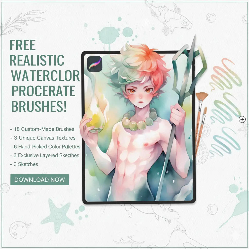 Free Realistic Triton Watercolor Brushes for Procreate (2025 Edition ...